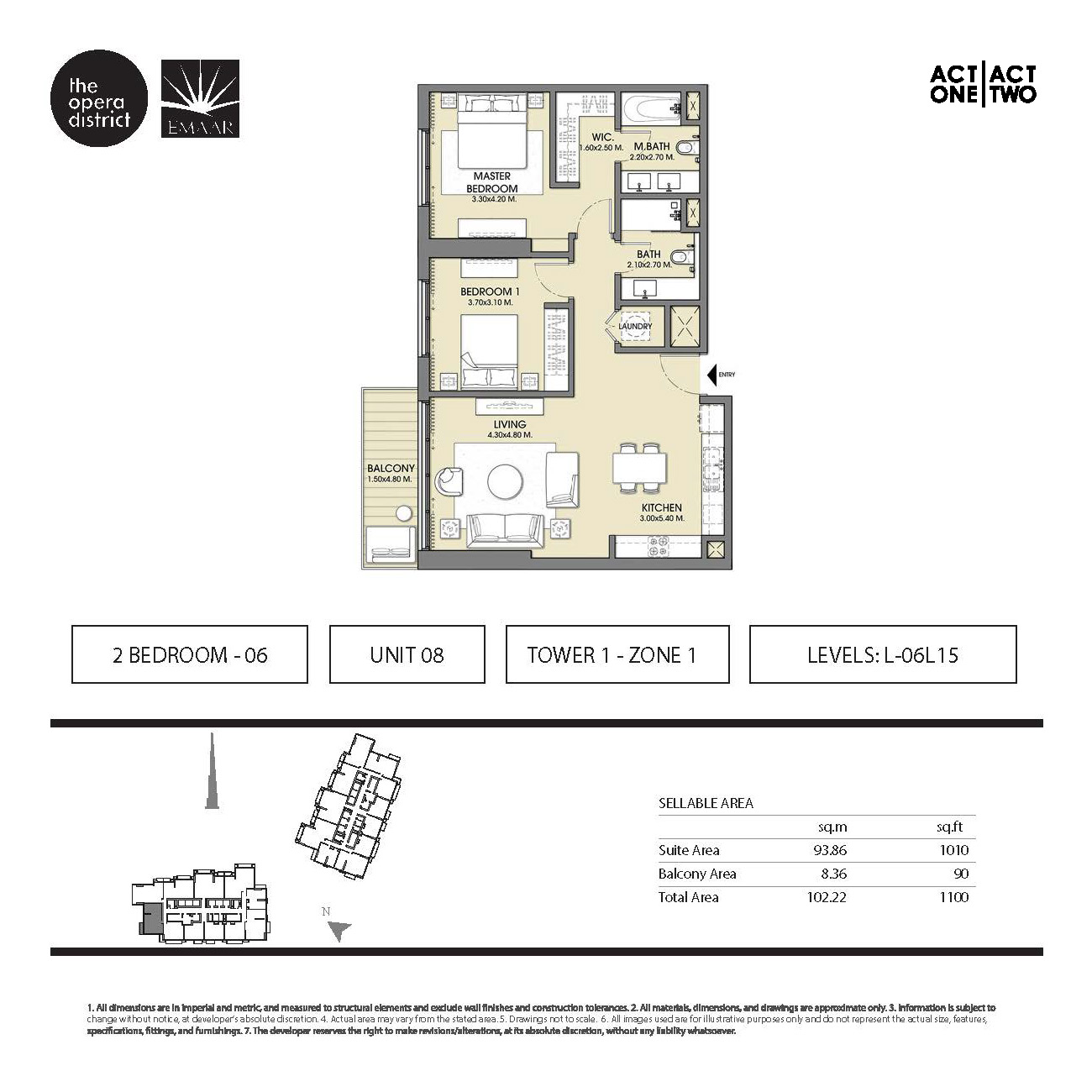 Floor Plans - Act One | Act Two Towers Dubai Opera District Downtown by ...