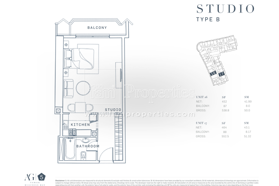 Floor Plans - AG 5 Tower Business Bay by Fortune 5