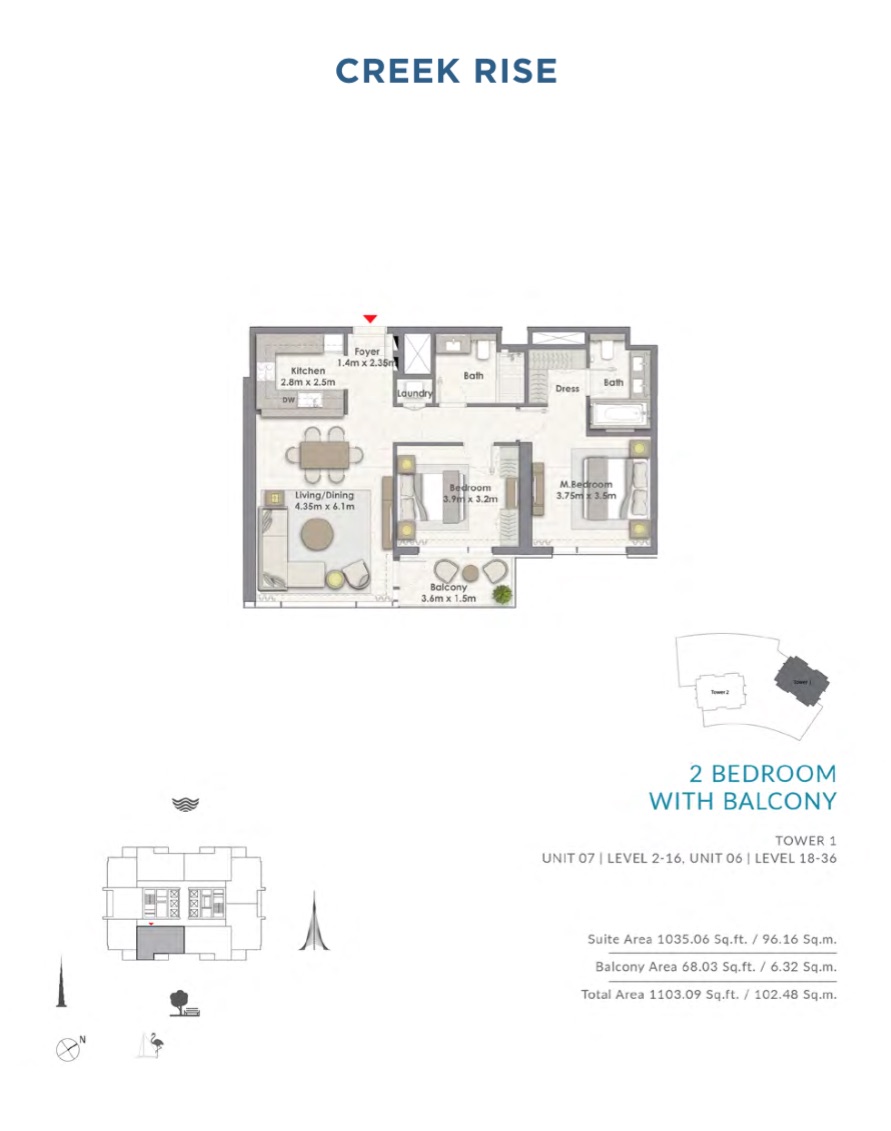 Floor Plans - Creek Rise Dubai Creek Harbour by Emaar