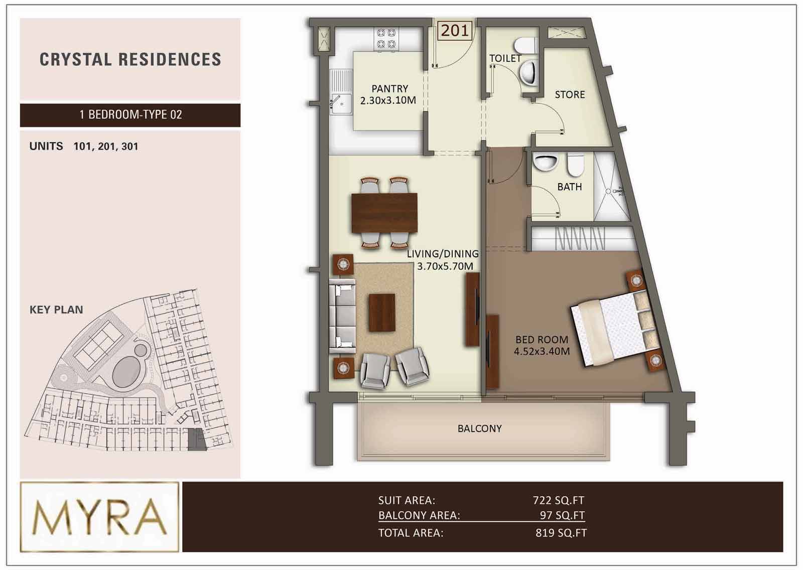 Floor Plans - Crystal Residences Jumeirah Village Circle (JVC) by Myra ...
