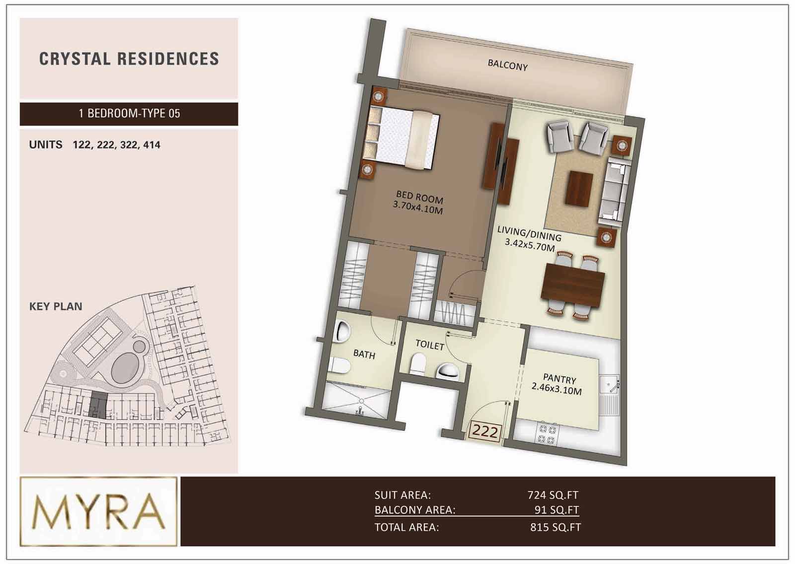Floor Plans - Crystal Residences Jumeirah Village Circle (JVC) by Myra ...