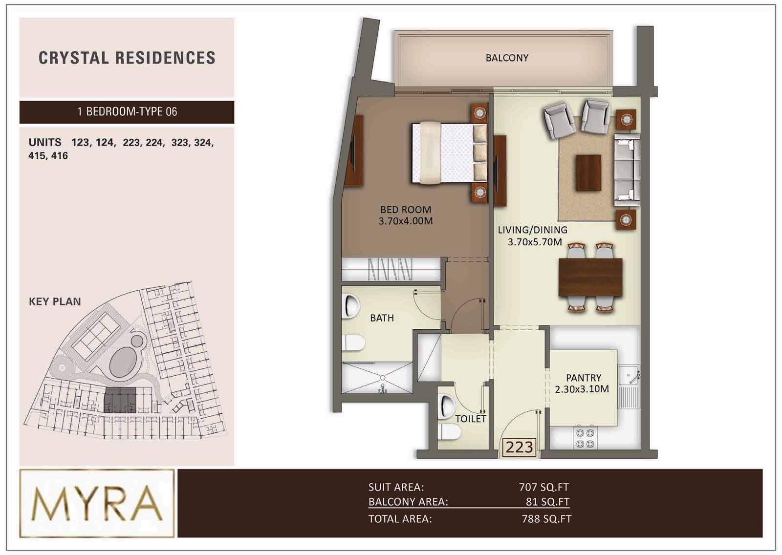 Floor Plans - Crystal Residences Jumeirah Village Circle (JVC) by Myra ...