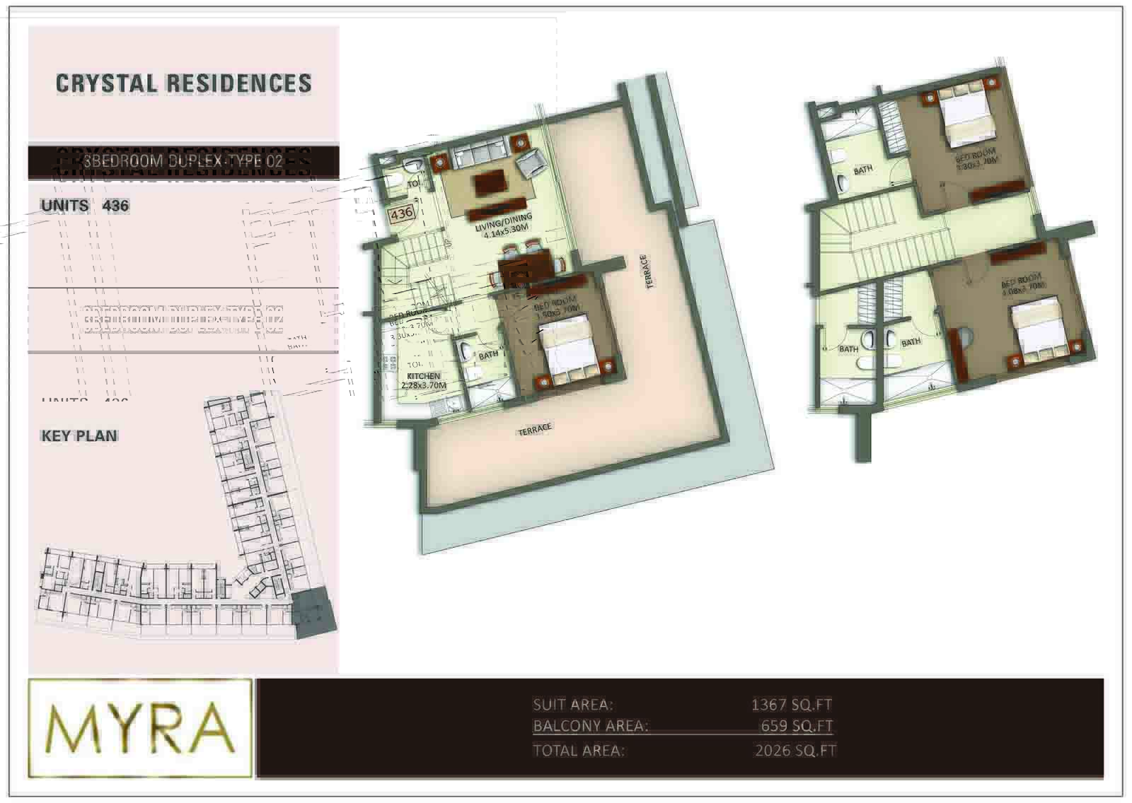 Floor Plans - Crystal Residences Jumeirah Village Circle (JVC) by Myra ...