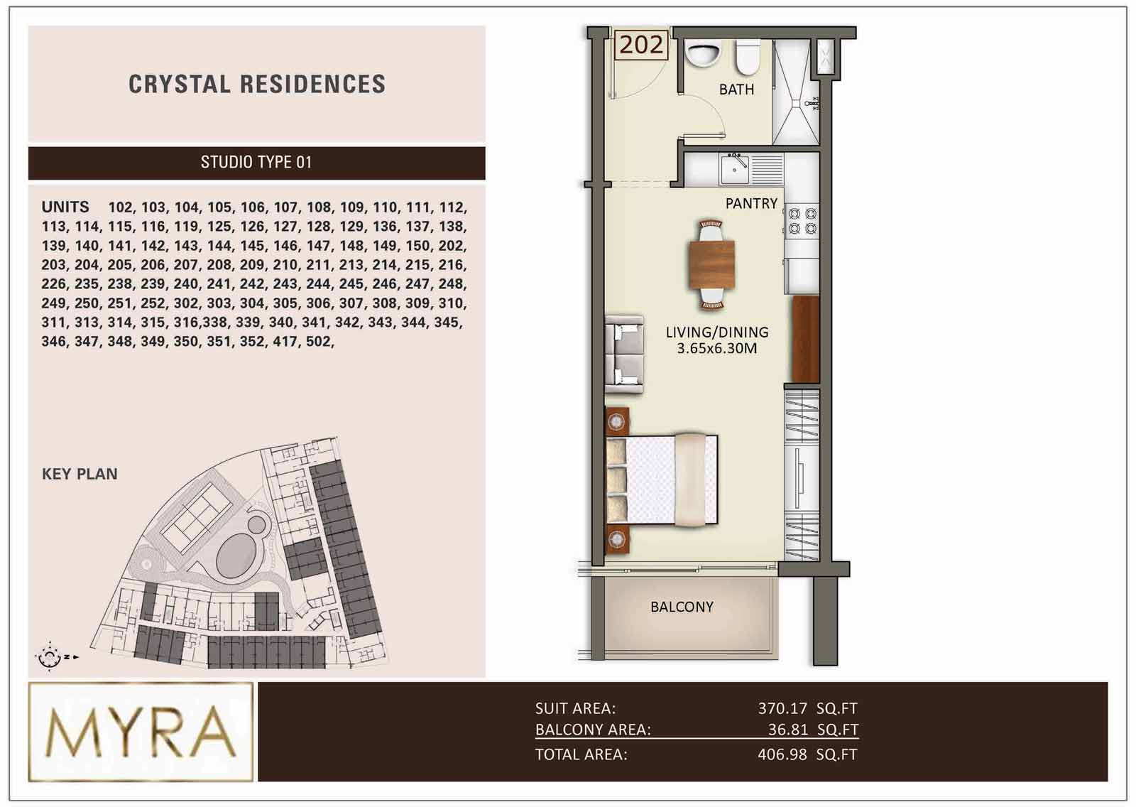 Floor Plans - Crystal Residences Jumeirah Village Circle (JVC) by Myra ...