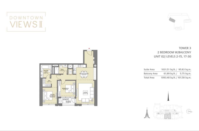 Floor Plans - Downtown Views Downtown Dubai by Emaar