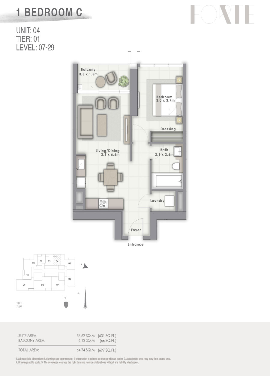 Floor Plans - Forte Towers Dubai Opera District Downtown by Emaar