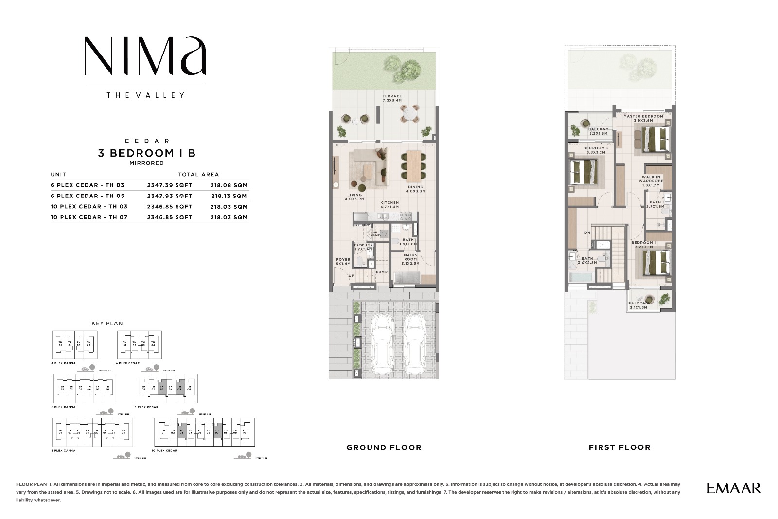 Floor Plans - The Valley - Nima Dubai Land by Emaar