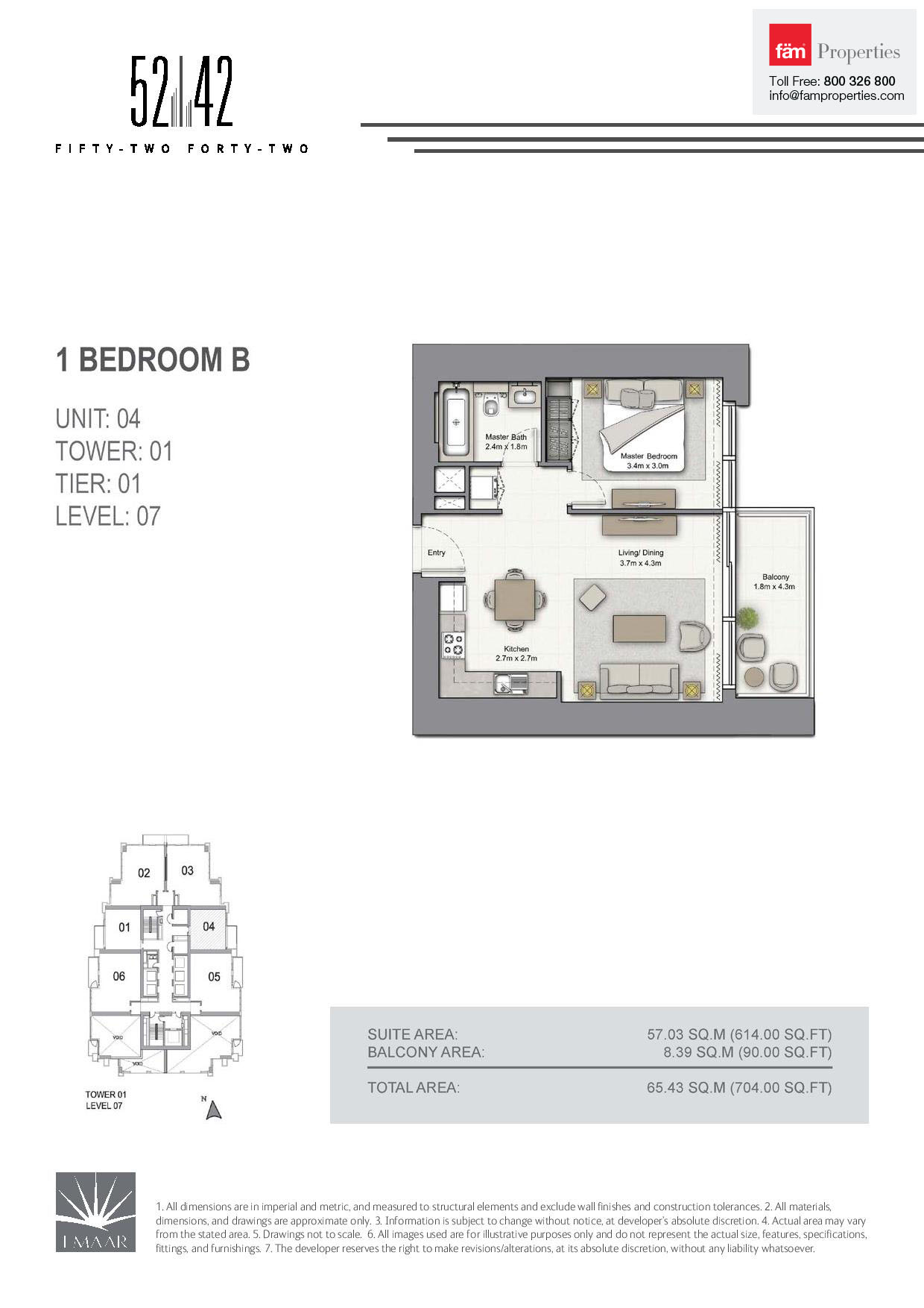 Floor Plans - 52-42 (Fifty Two Forty Two Tower) Dubai Marina by Emaar