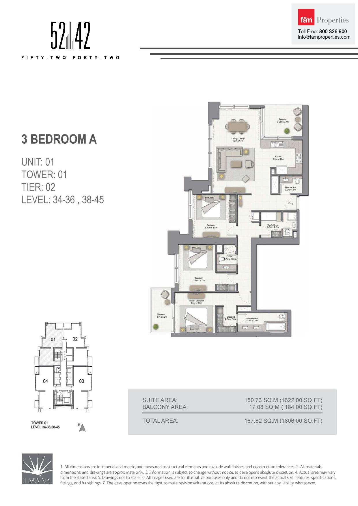 Floor Plans - 52-42 (Fifty Two Forty Two Tower) Dubai Marina by Emaar