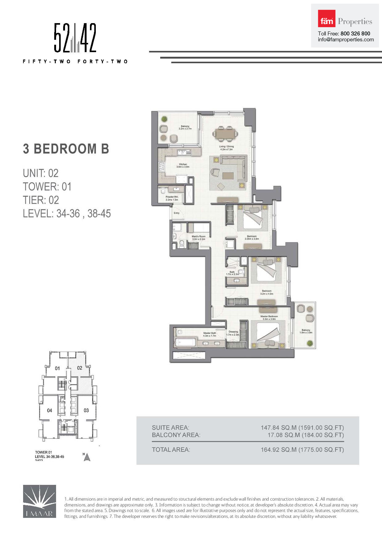 Floor Plans - 52-42 (Fifty Two Forty Two Tower) Dubai Marina by Emaar