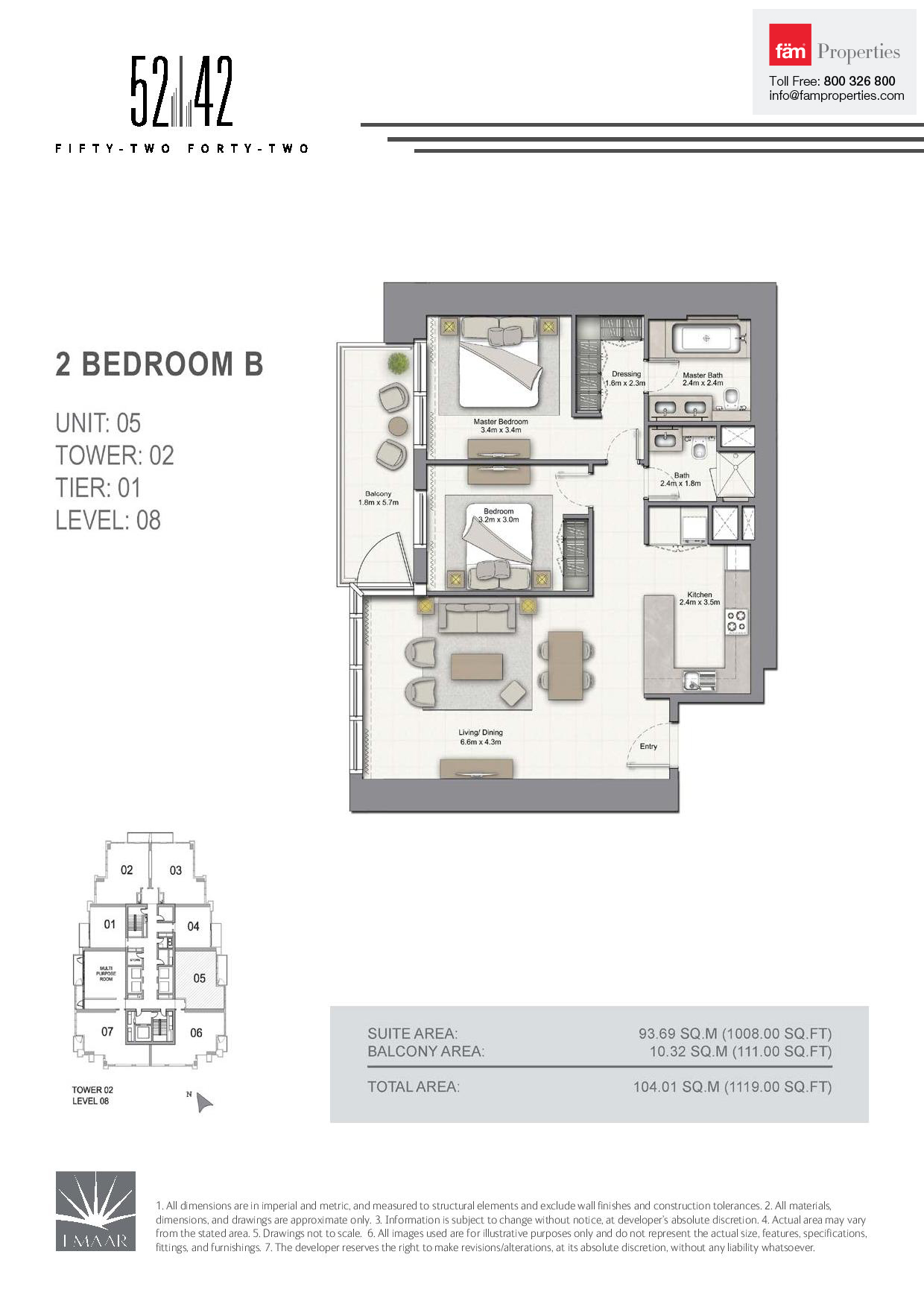 Floor Plans - 52-42 (Fifty Two Forty Two Tower) Dubai Marina by Emaar