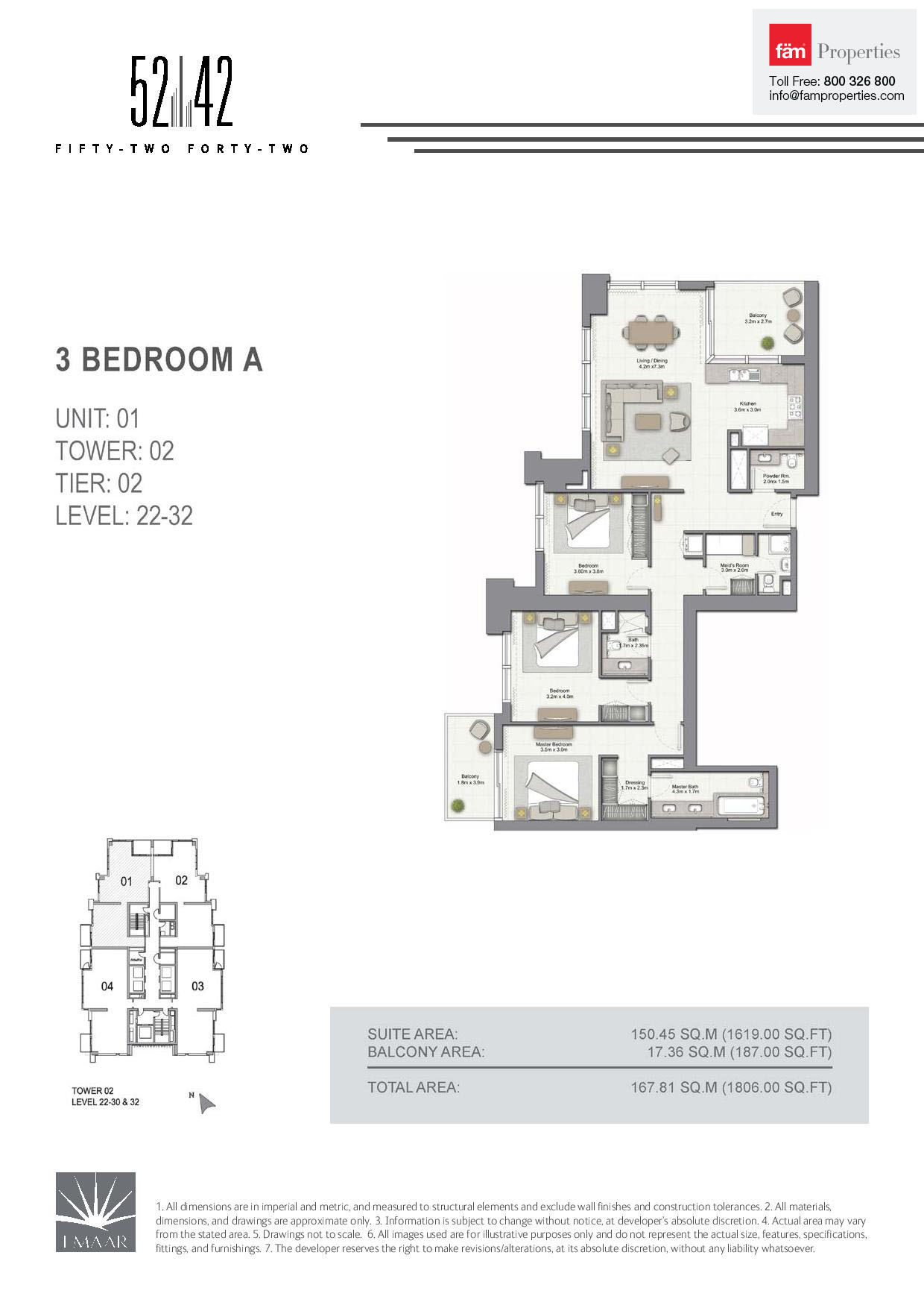 Floor Plans - 52-42 (Fifty Two Forty Two Tower) Dubai Marina by Emaar